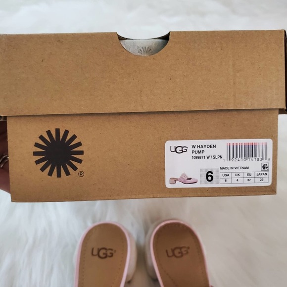UGG | Shoes | New Ugg Size 6 Hayden Pink Slip On Mary Jane Pump Mules ...